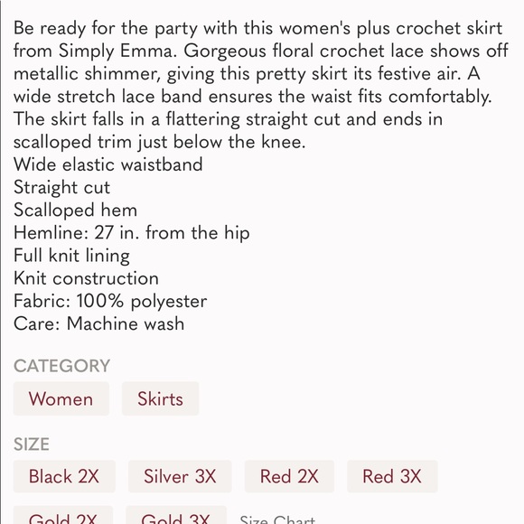 Simply Emma | Skirts | Nwt Simply Emma Womens Plus Crochet Skirtchoose ...